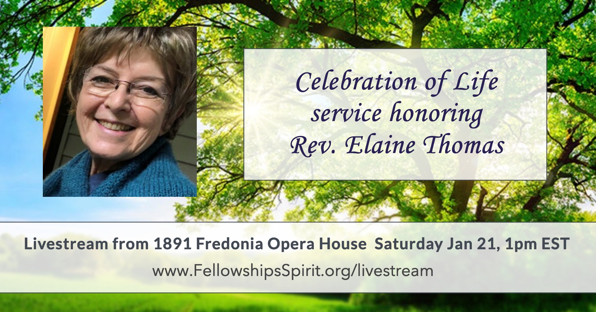 Celebration Of Life Service For Rev. Elaine Thomas - Fellowships Of The ...